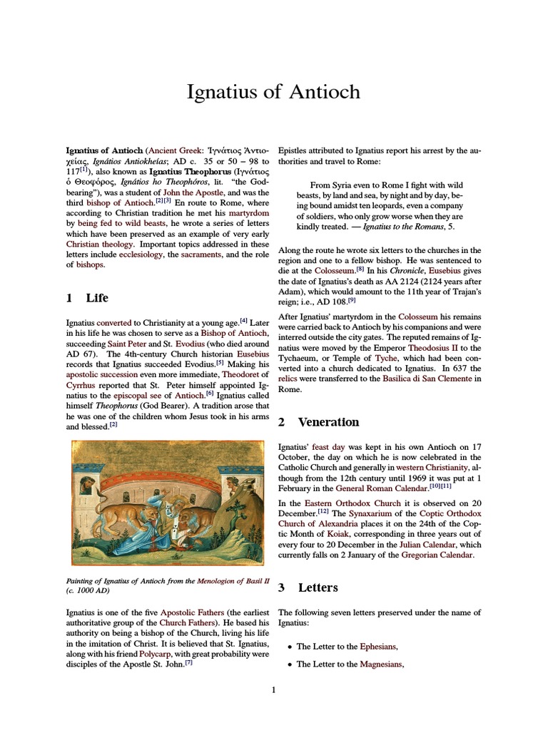 Ignatius of Antioch | PDF | Abrahamic Religions