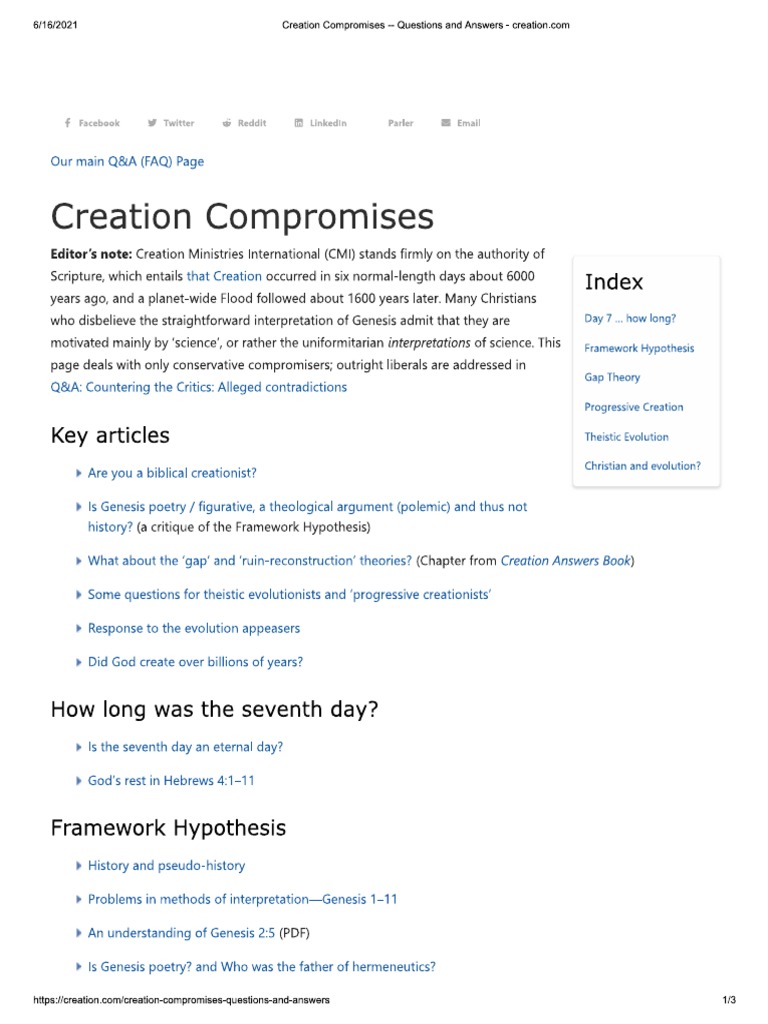 Creation Compromises | PDF