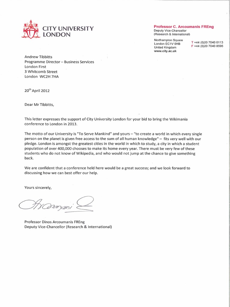 City University Letter of Support | PDF