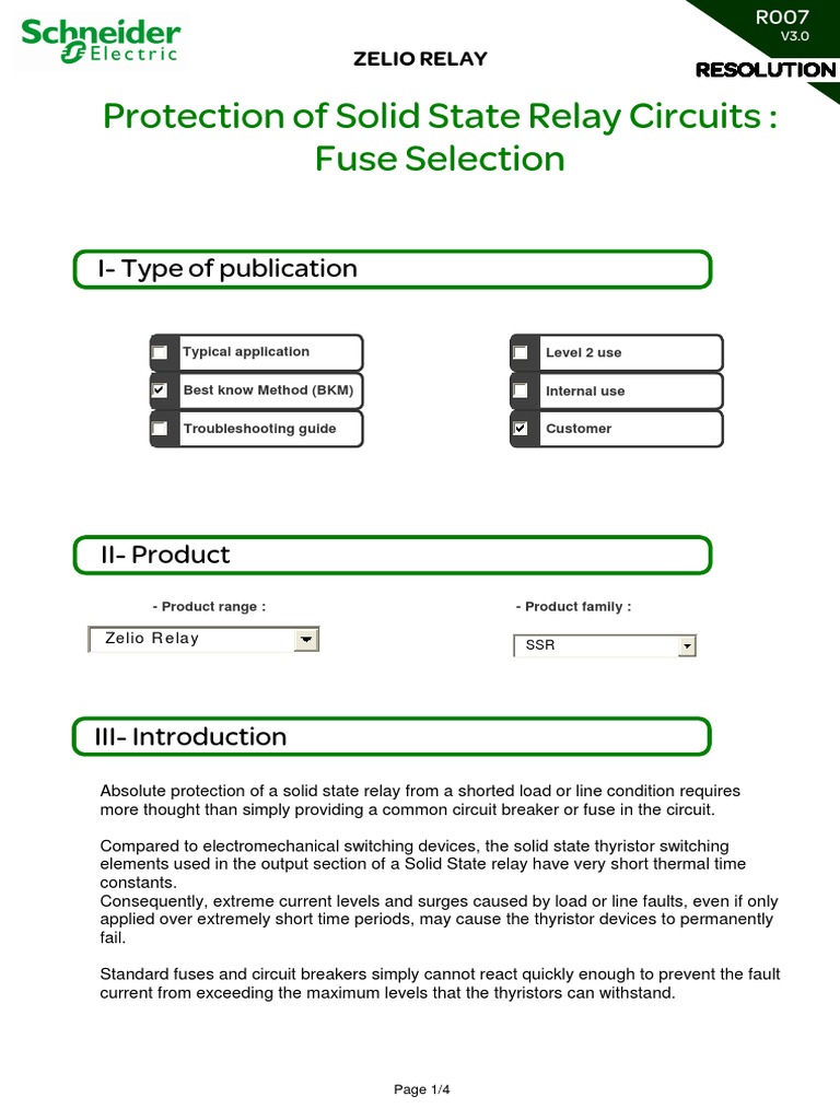 Protection of Solid State Relay Circuits... Fuse Selection | PDF | Fuse ...
