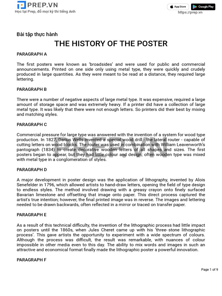 Prep - VN: The History of The Poster | PDF | Lithography | Poster