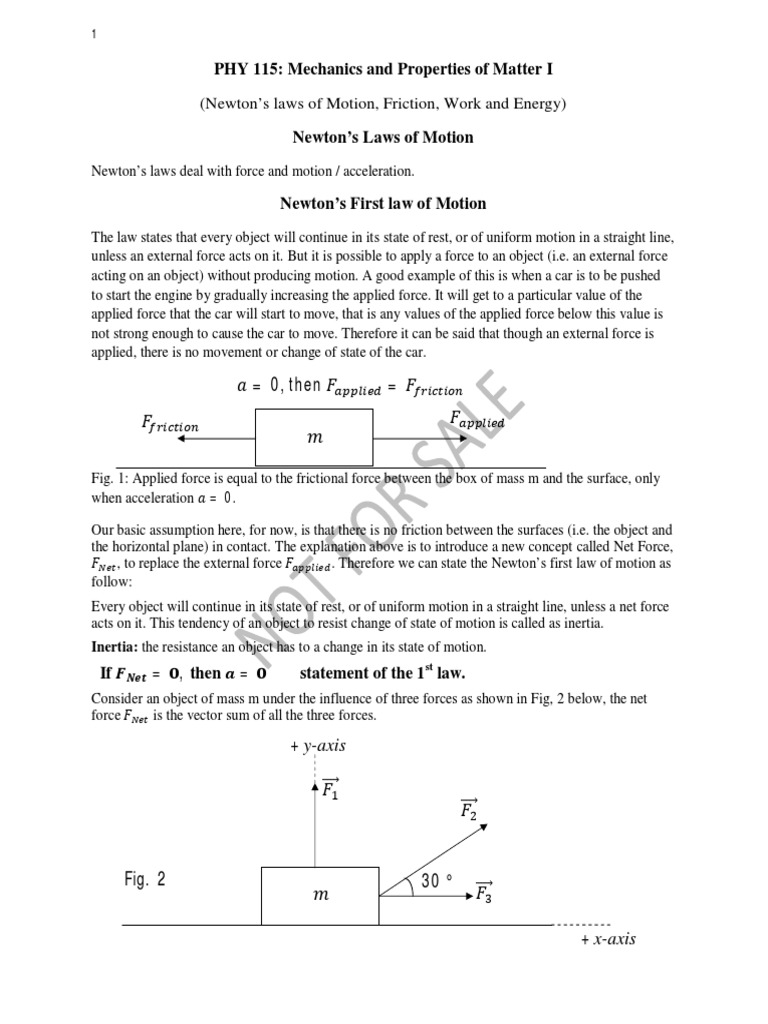 (Newton's Laws of Motion, Friction, Work and Energy) : 0, Then | PDF ...