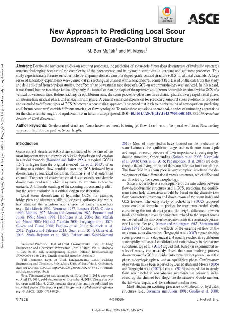 New Approach To Predicting Local Scour Downstream of Grade-Control ...