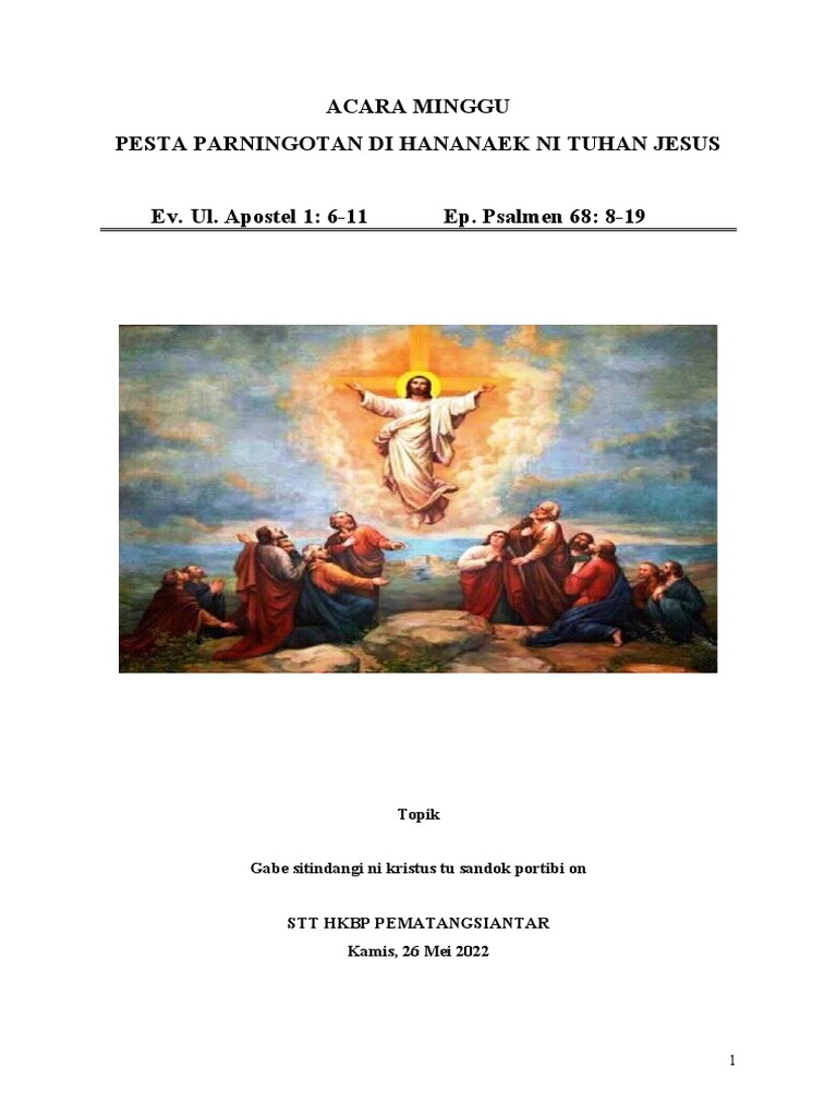 Acara Minggu Hananaek Ni Tuhan Jesus | PDF | Agama & Spiritualitas