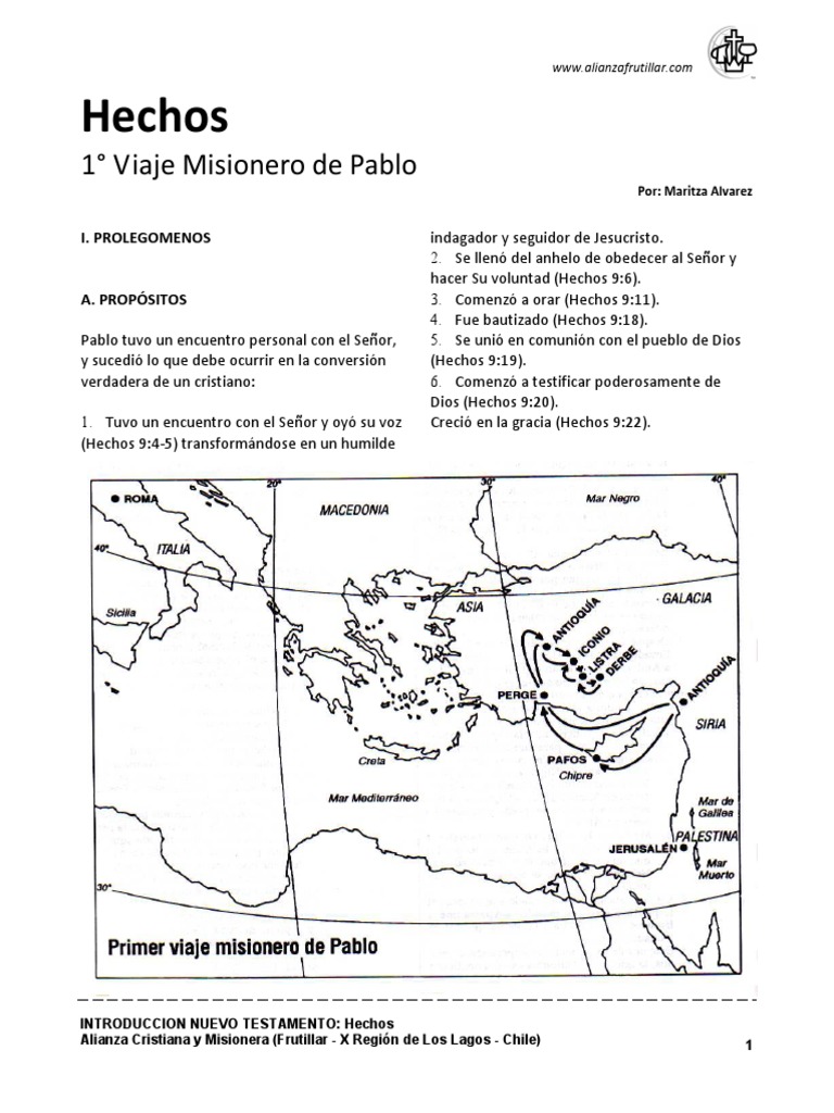 Primer Viaje Misionero de Pablo | PDF | Pablo el apóstol | Bernabé