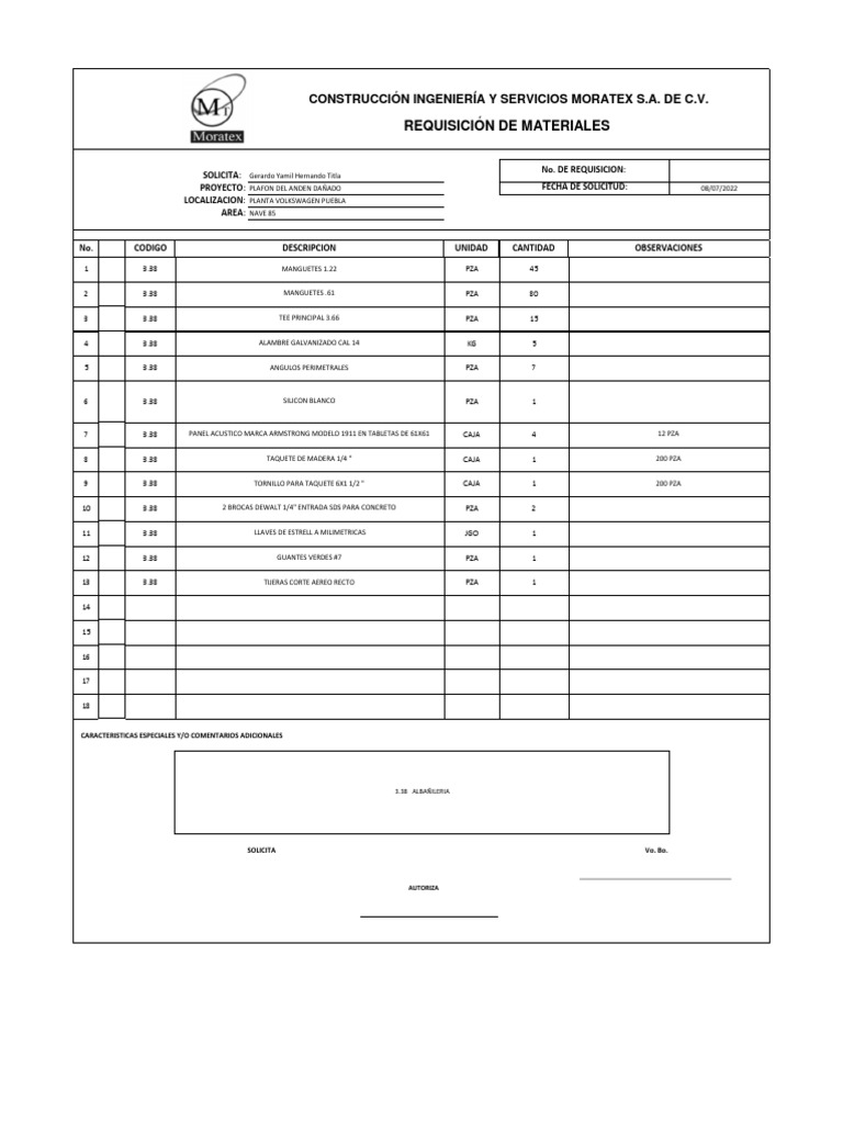 Formato de Requisiciónes JULIO | PDF