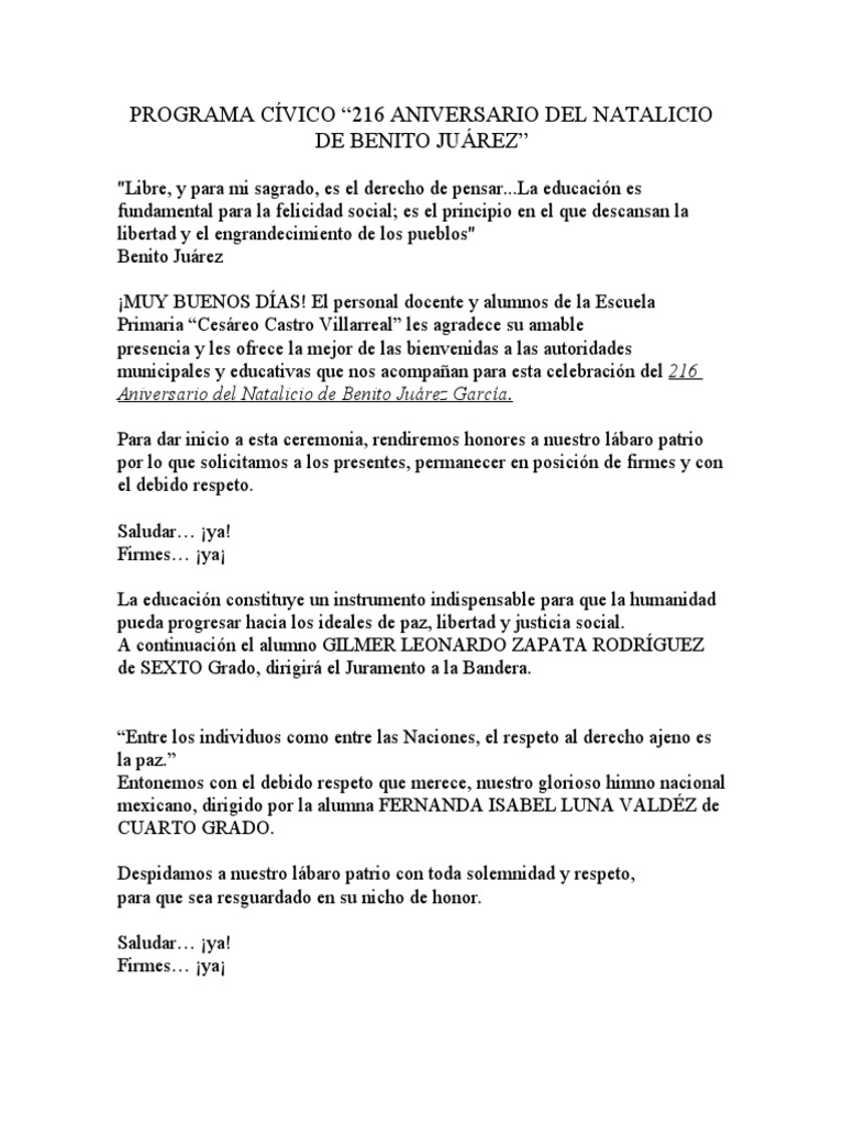 Programa Cívico 21 Marzo | PDF