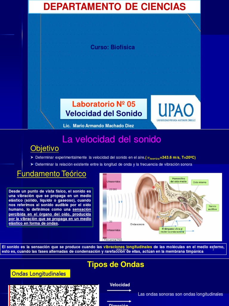 Lab Nº05-Velocidad Del Sonido-Biofisica | PDF | Sonido | Olas