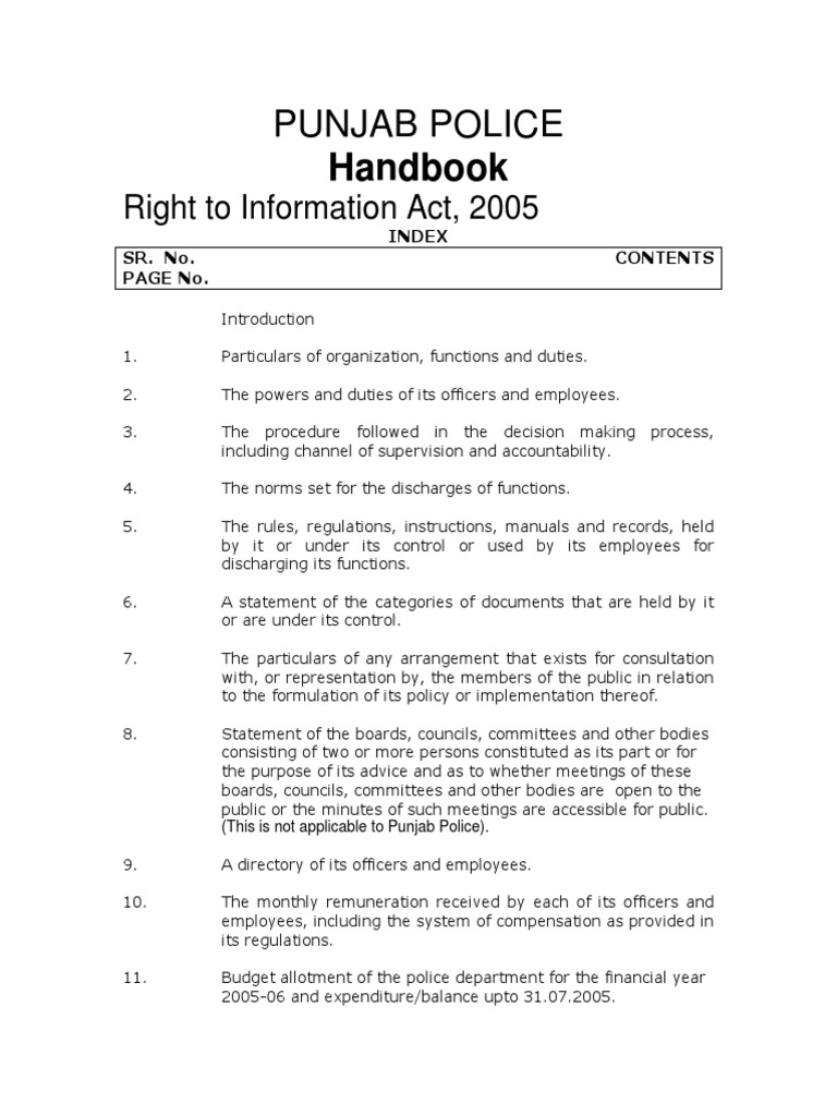 Punjab Police: Handbook | PDF | Inspector | Employment