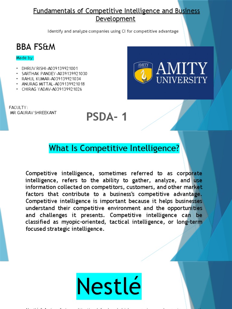Competitive Intelligence PSDA 1 | PDF | Nestlé | Brand