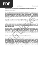 The Tempest Act 3 Scene 1 Questions | PDF