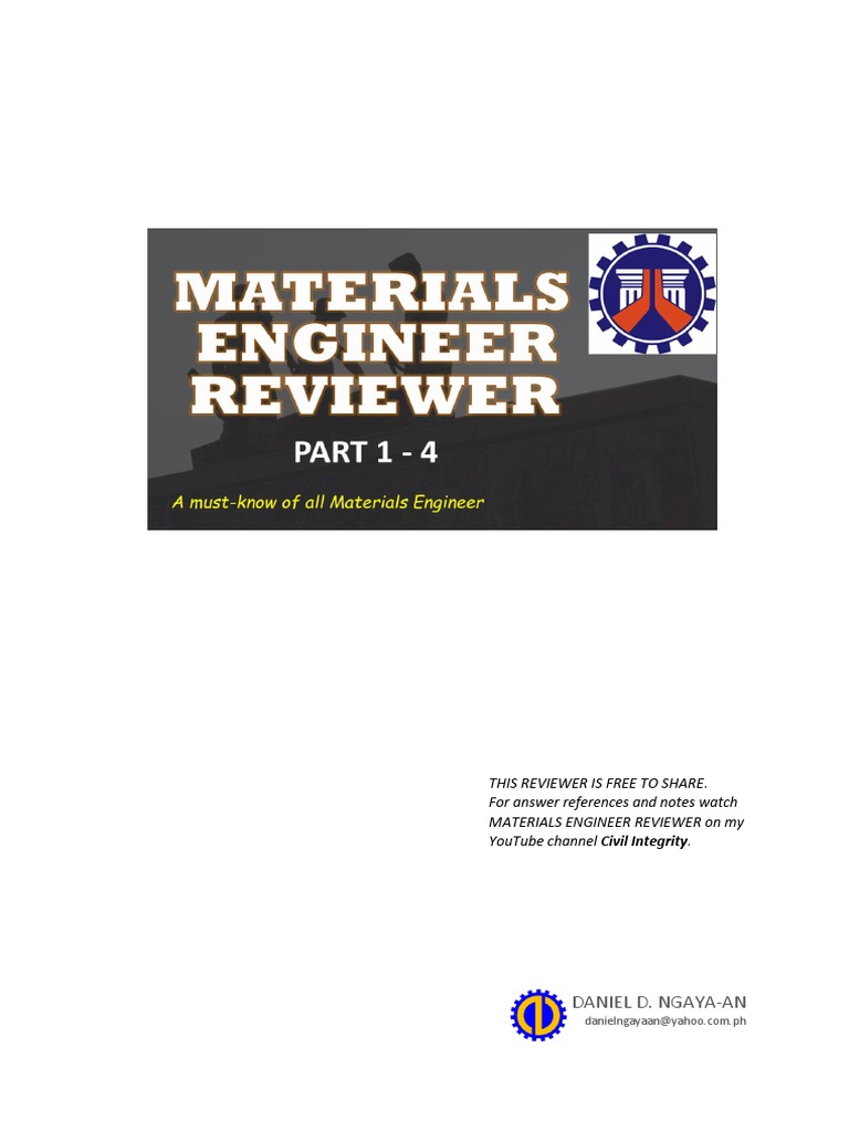 Materials Engineer Reviewer Part 1: A Comprehensive Review of Key ...