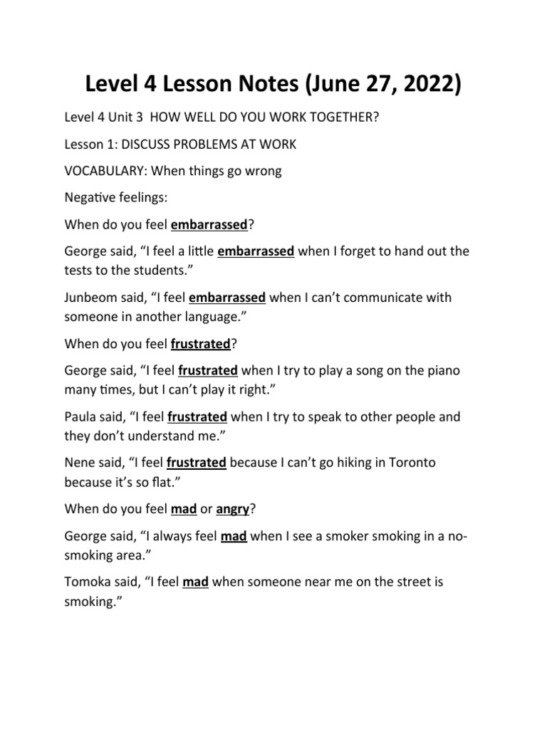 Level 4 Lesson Notes on Workplace Communication | PDF | Language Arts ...