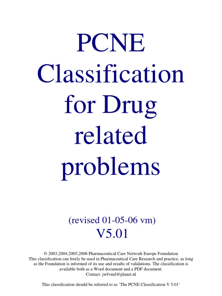 PCNE Classification V5.01 | PDF | Adverse Effect | Pharmaceutical Drug