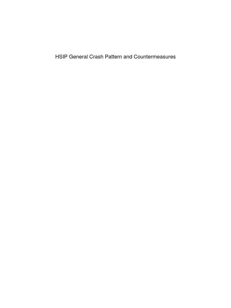 HSIP General Crash Pattern and Countermeasures | PDF | Pedestrian ...