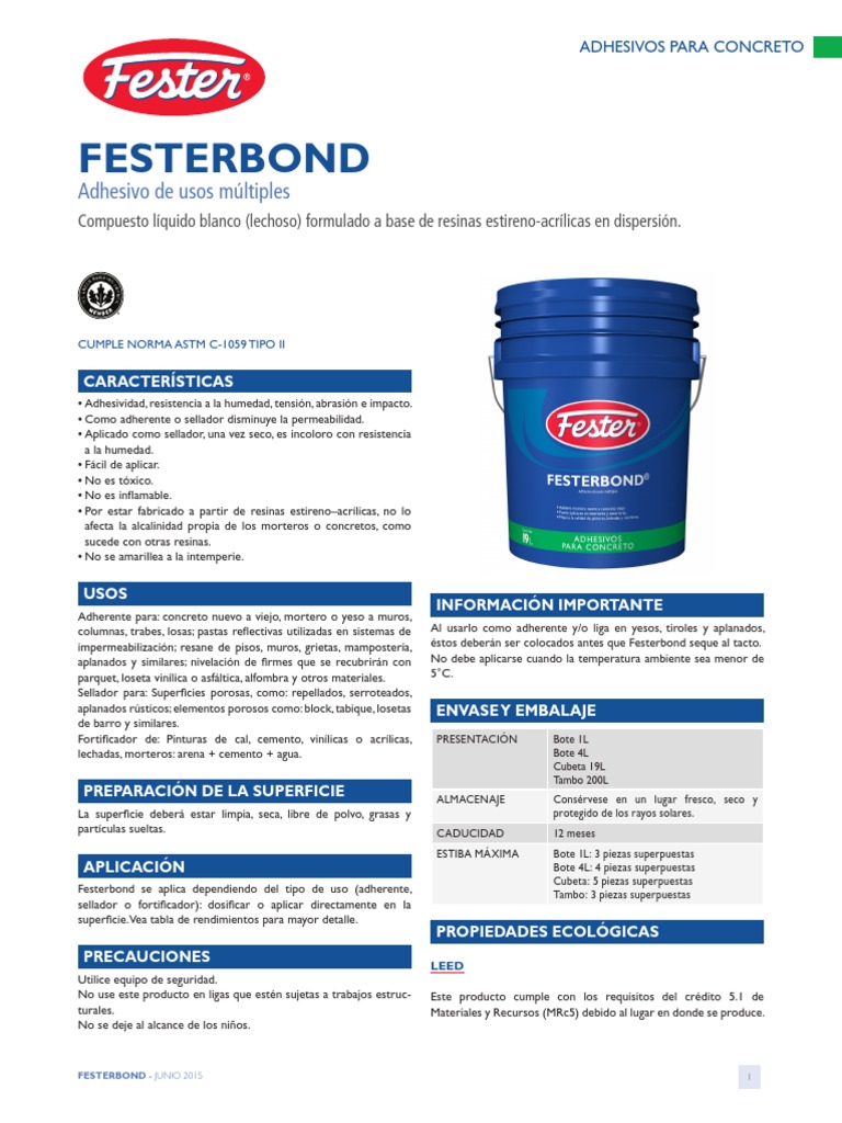 Festerbond | PDF | Hormigón | Yeso
