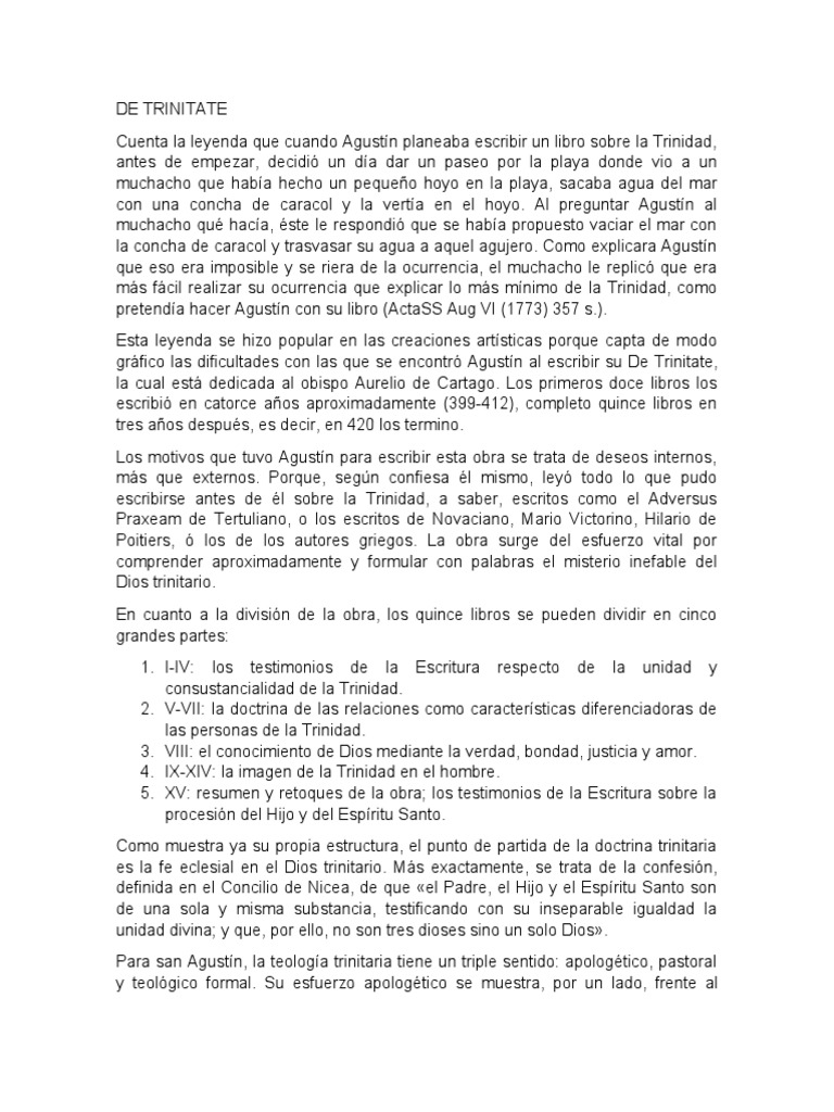 De Trinitate | PDF | Trinidad | espíritu Santo