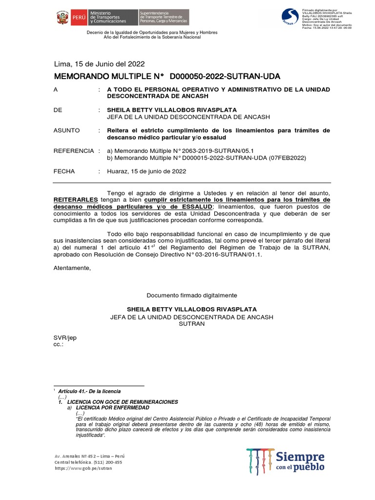 Memorando Multiple-000050-2022-Uda | PDF | Justicia | Crimen y violencia