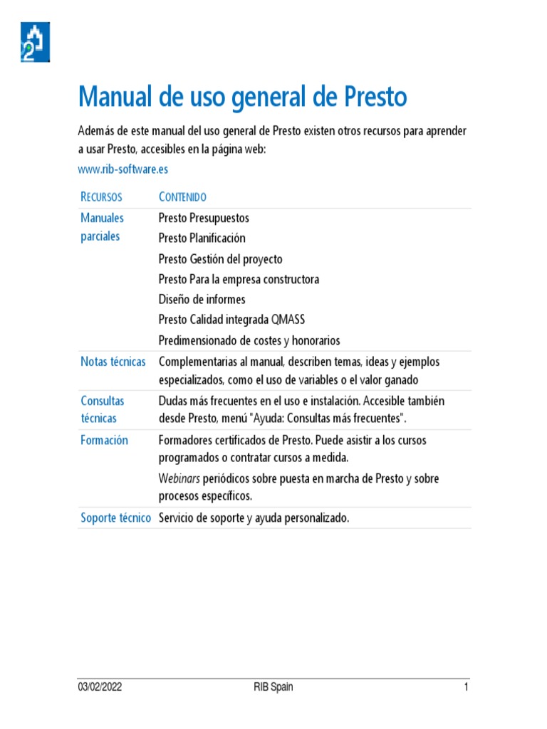 Manual de Presto Uso General | PDF | Ventana (informática) | Archivo de ...