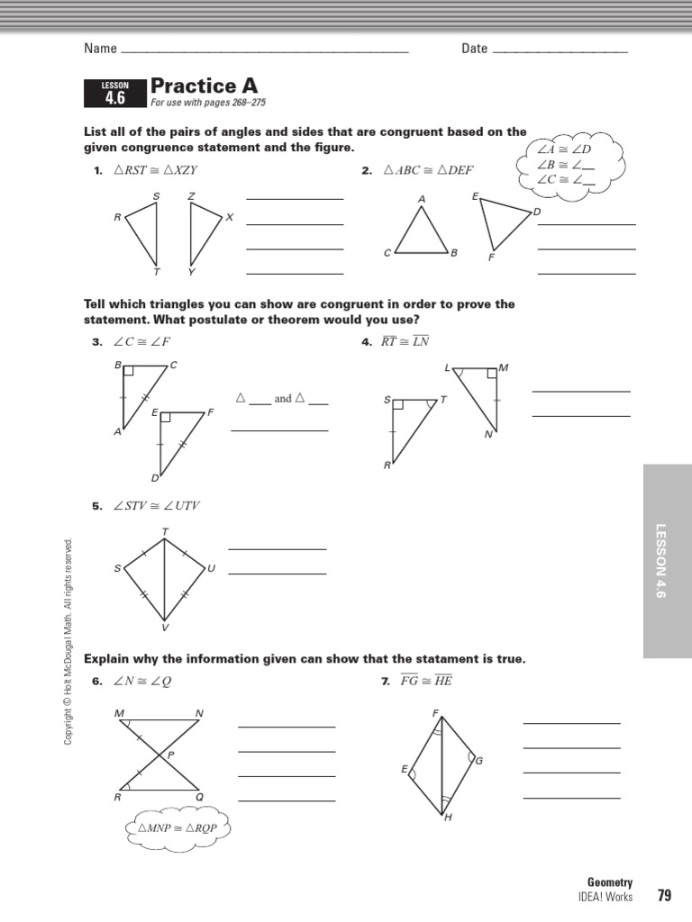 Practice A: Name - Date | PDF | Classical Geometry | Elementary Geometry