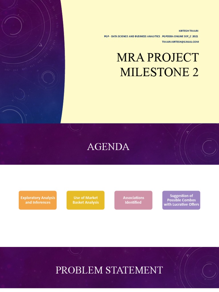 Mra Project Milestone 2: Kirtesh Tiwari PGP - Data Science and Business ...