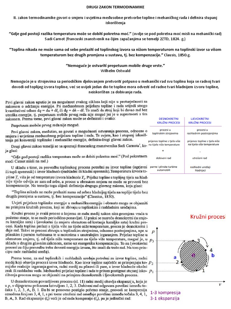 DRUGI ZAKON TERMODINAMIKE | PDF