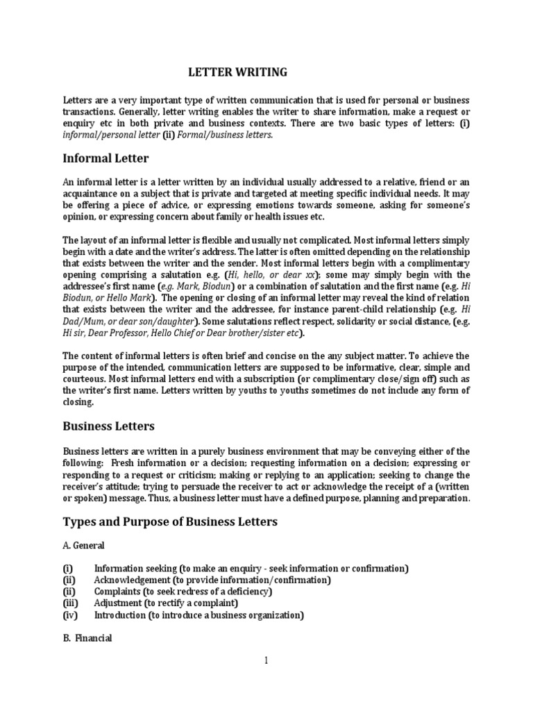 GST 121 - 7 Letter Writing | PDF | Communication