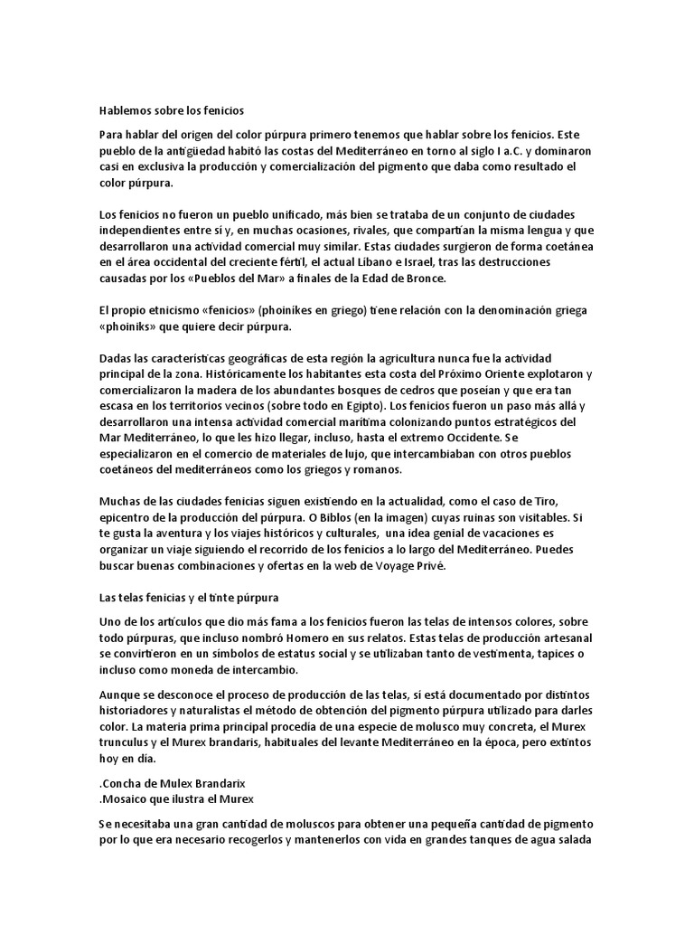 FENICIOS | PDF | Fenicia | Color