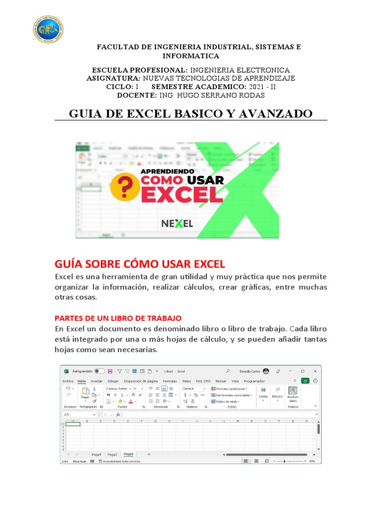 Guía de Excel Basico y Avanzado | PDF | Microsoft Excel | Fórmula