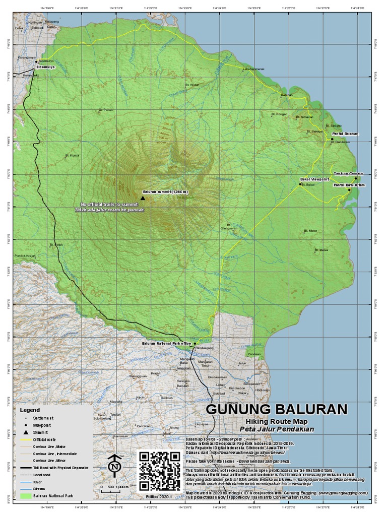 Peta Jalur Pendakian Gunung Baluran | PDF