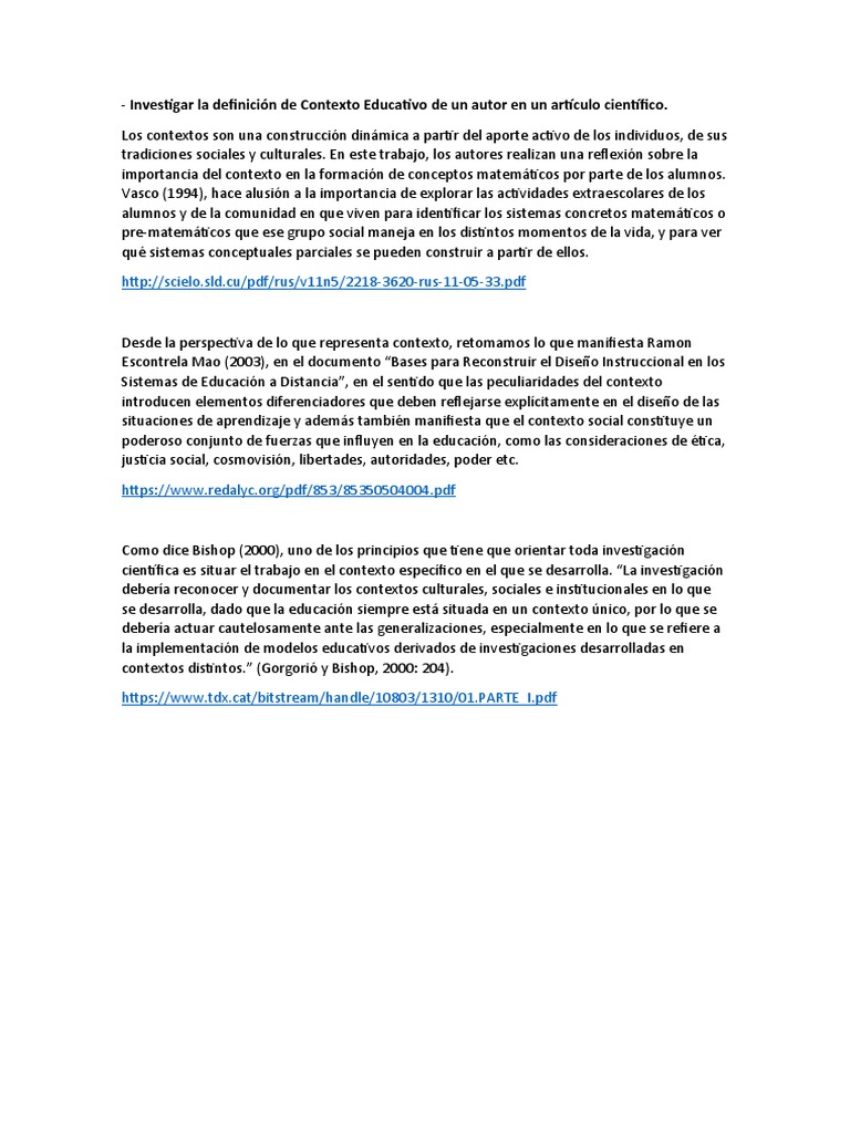 Definición de Contexto Educativo | PDF