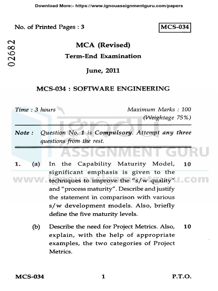 MCS 034 Previous Year Question Papers by Ignouassignmentguru | PDF | Version Control | Software ...
