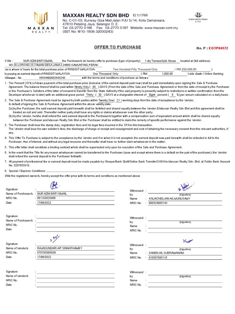 Offer Letter 20220617025504 | PDF | Payments | Fee