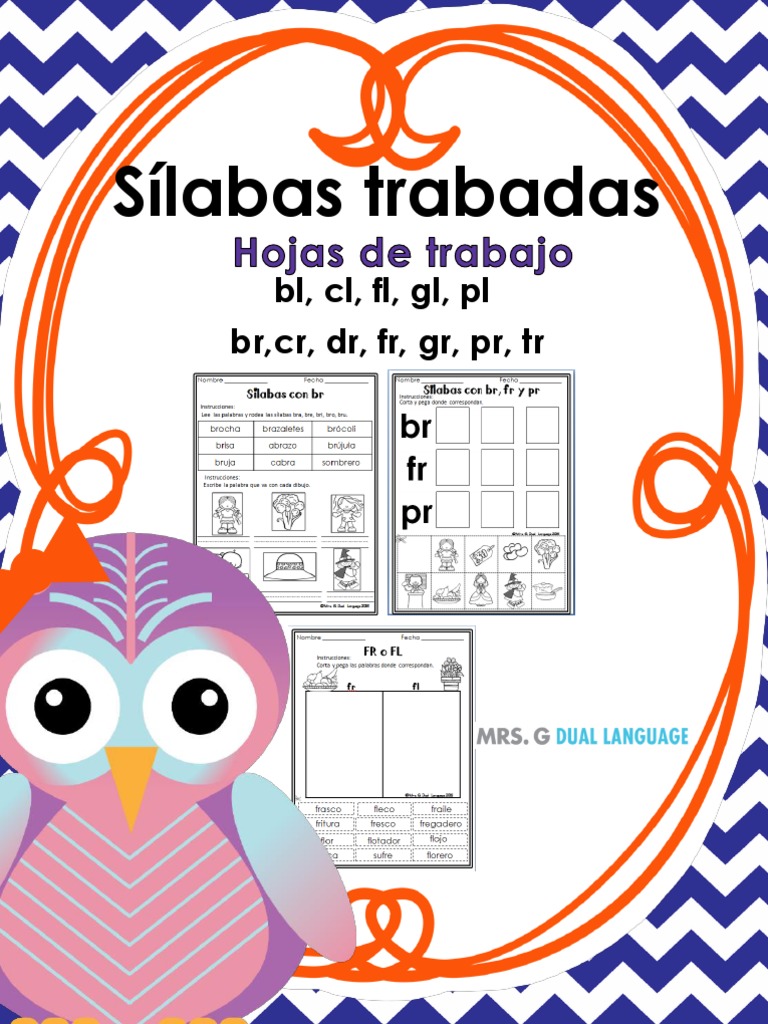 Sílabas Trabadas. BL, CL, FL, GL, PL BR, CR, DR, FR, GR, PR, TR | PDF ...