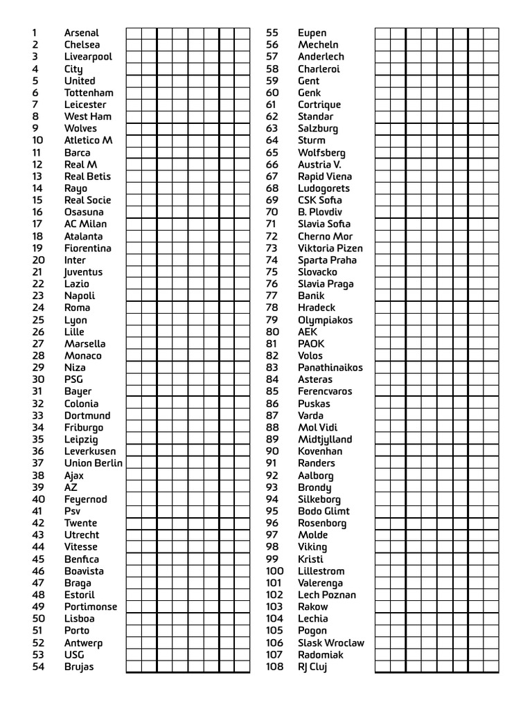 Team List | PDF | National Association Football Premier Leagues | Clubs ...