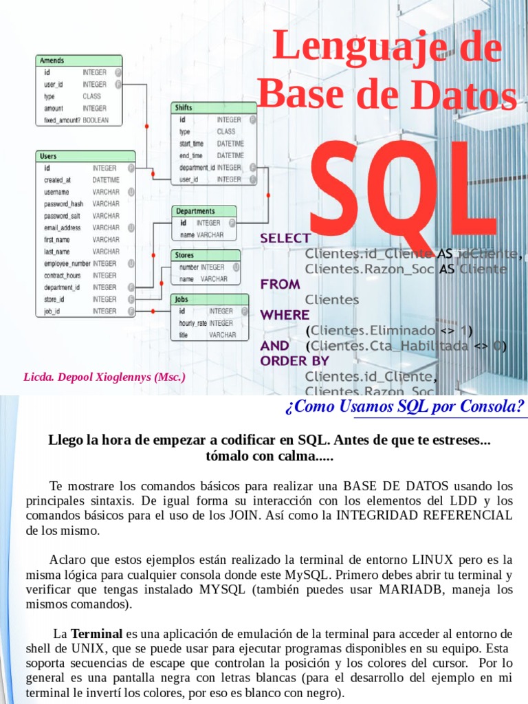 Unidad 4 - LENGUAJE SQL - PRACTICA | PDF | Mi sql | Terminal de computadora