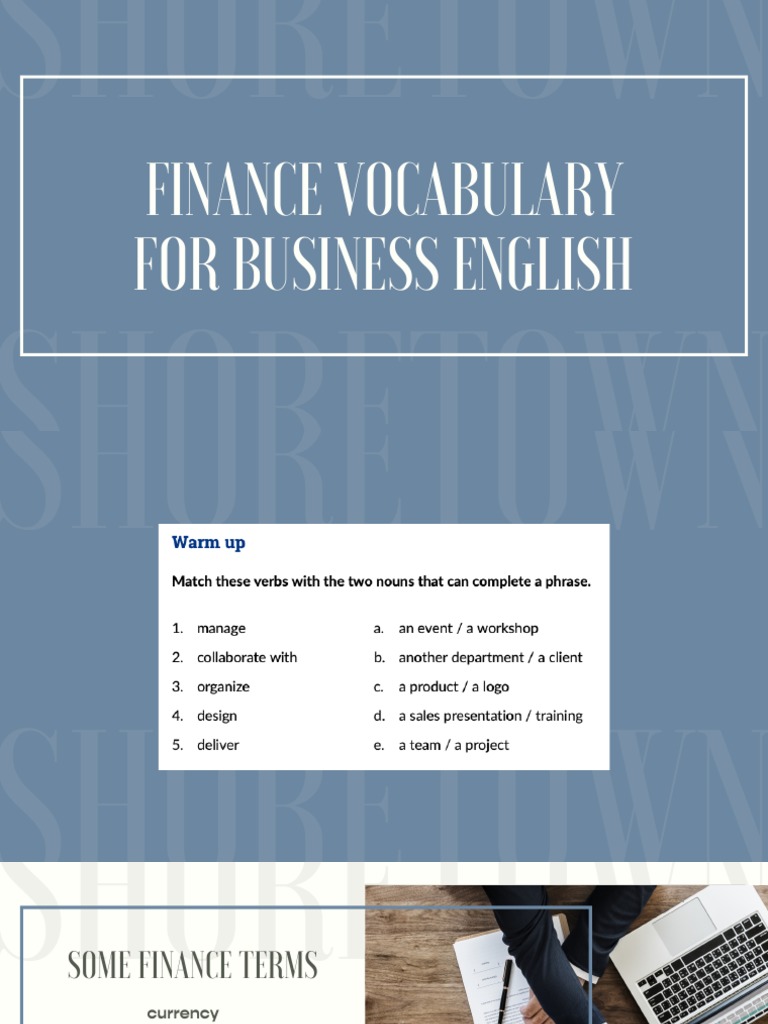 Finance Vocabulary For Business English | PDF | Money | Idiom