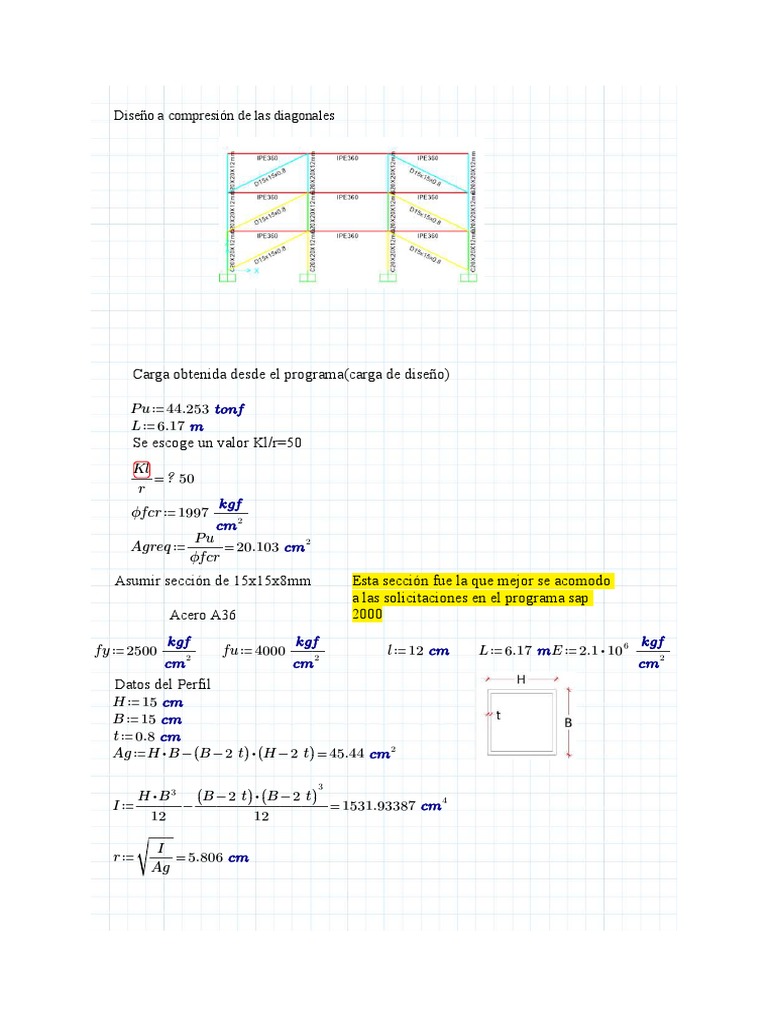 Diseño A Compresion de Diagonales | PDF | Ingeniería Química ...