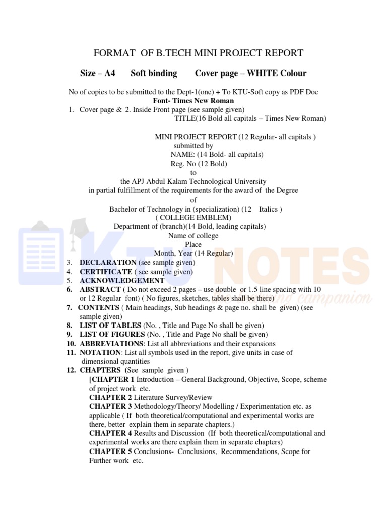 Mini Project Report Sample Pdf For Mechanical Engineering