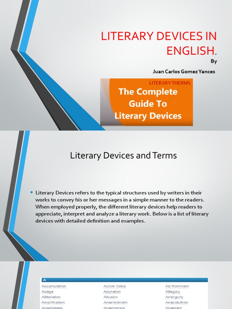 Literary Devices for Students | PDF | Poetry | Mental Image