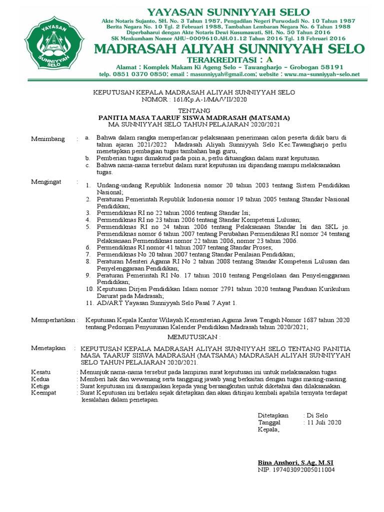 11.SK Panitia MATSAMA | PDF