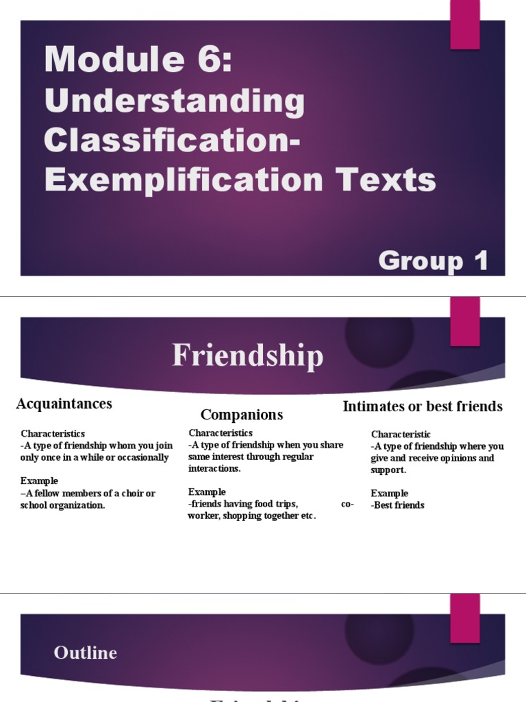Understanding Classification-Exemplification Texts: Group 1 | PDF ...
