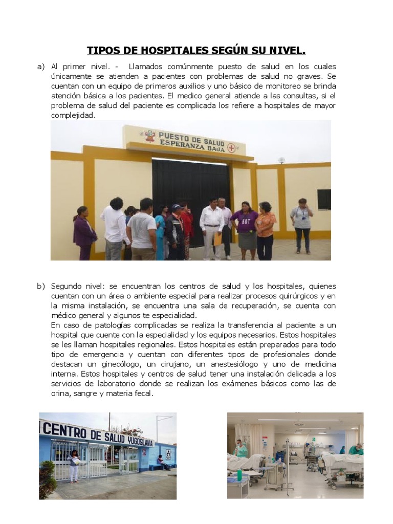 Clasificación de Hospitales por Niveles | PDF | Hospital | Cuidado de ...