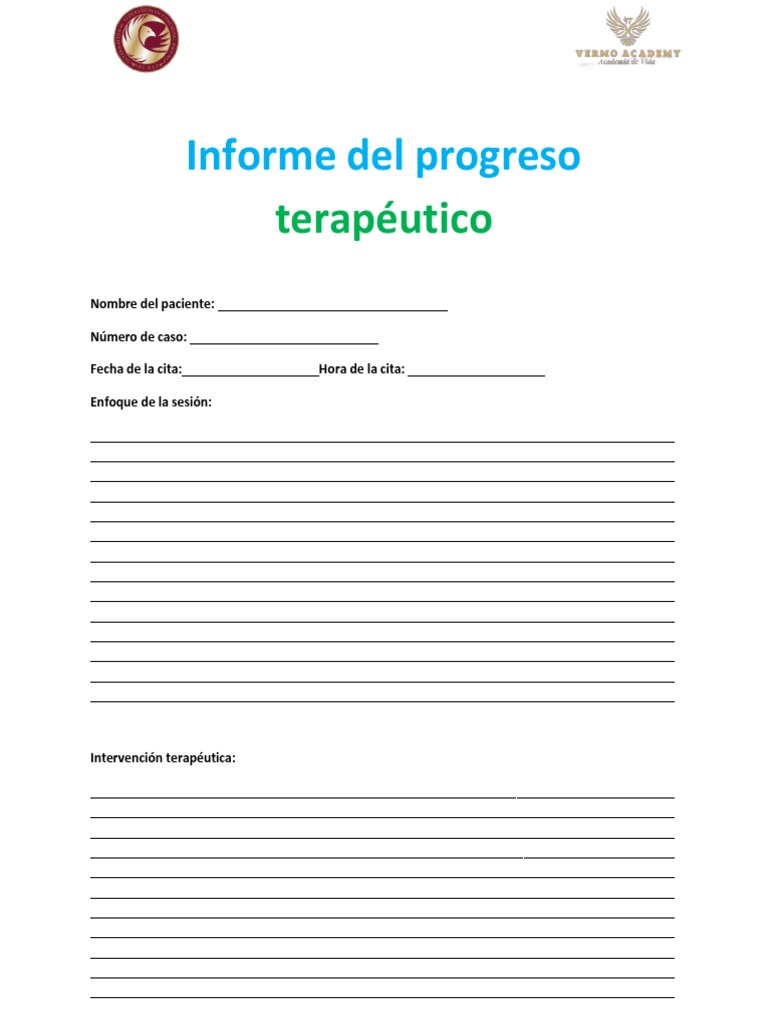 Informe de Progreso Terapéutico | PDF