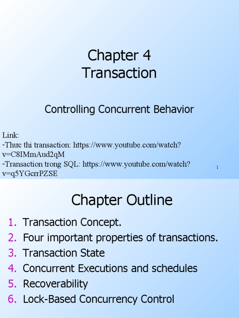 Transaction: Controlling Concurrent Behavior | PDF | Database Transaction | Information Management
