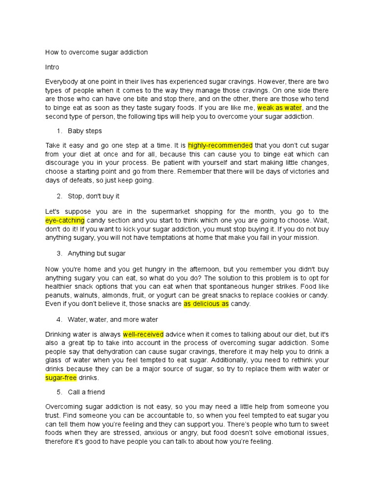 How To Overcome Sugar Addiction | PDF | Food Addiction | Nutrition