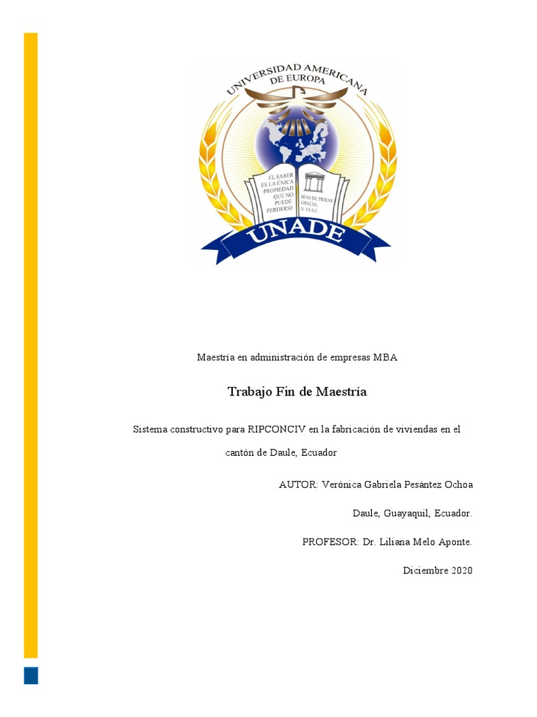 TFM Veronica Avance 16092020, Revisado. Cap.2.Apto. | PDF | Ecuador ...