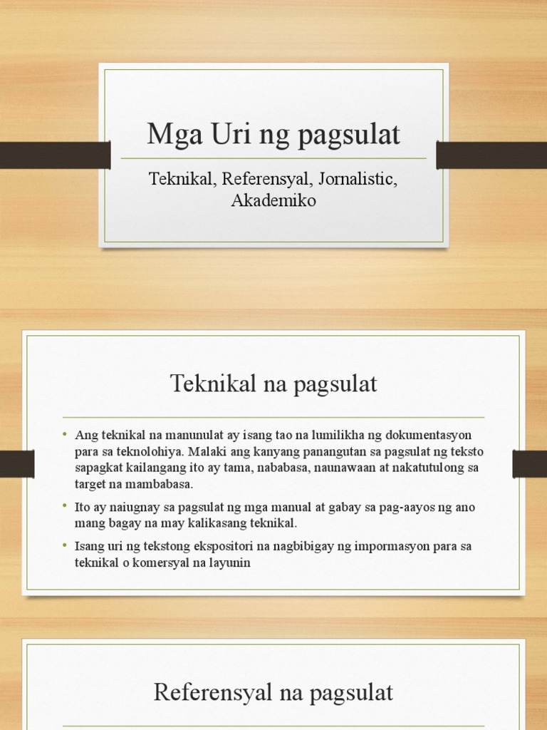 Mga Uri NG Pagsulat | PDF