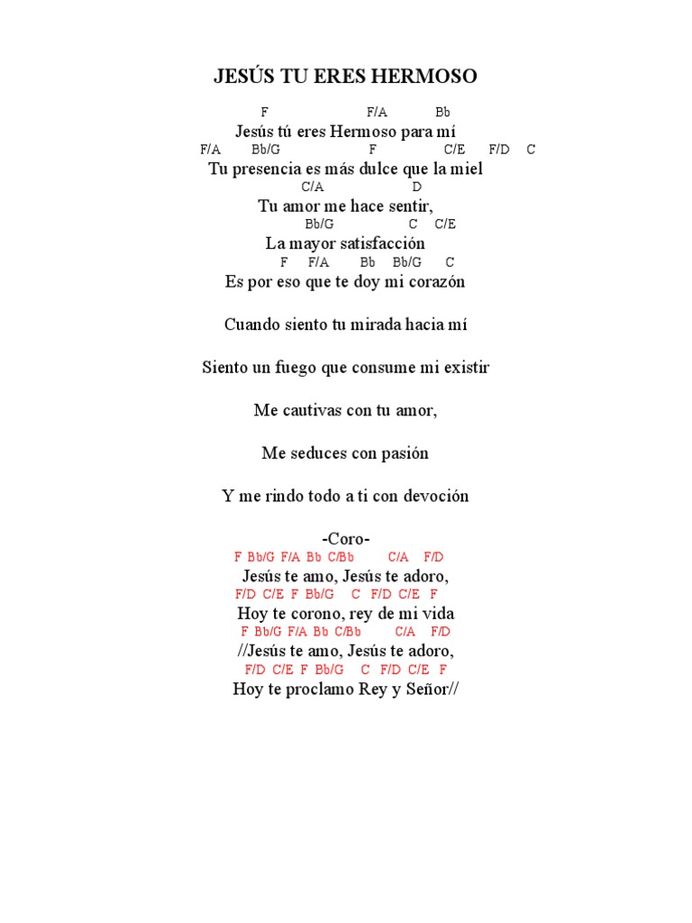 Jesus Tu Eres Hermoso | PDF