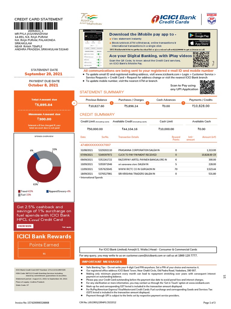 Passbookstmt 1656954372368 | PDF | Credit Card | Payments